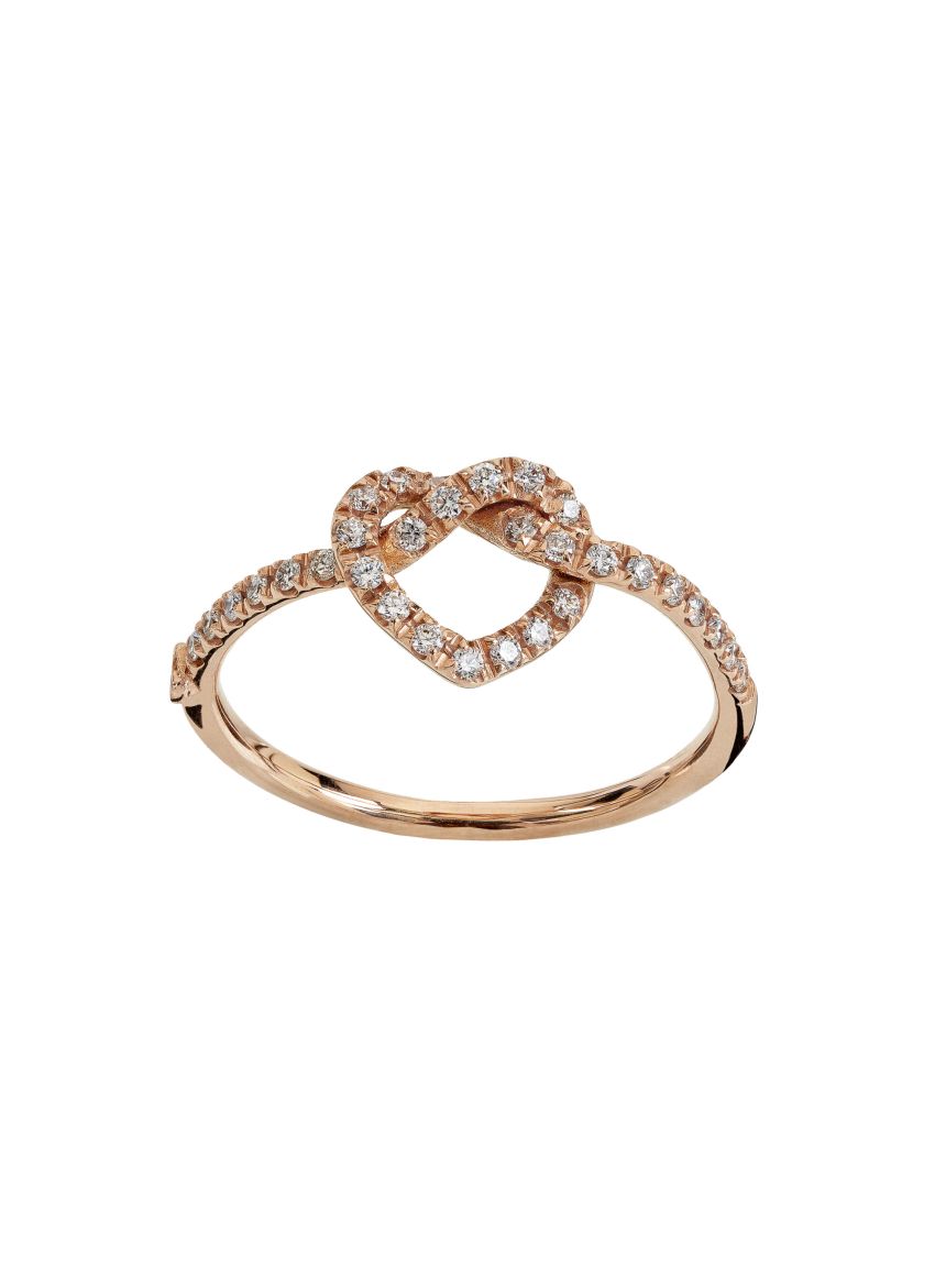 ANELLO MARCO GERBELLA CON CUORE A NODO E DIAMANTI | Blondi